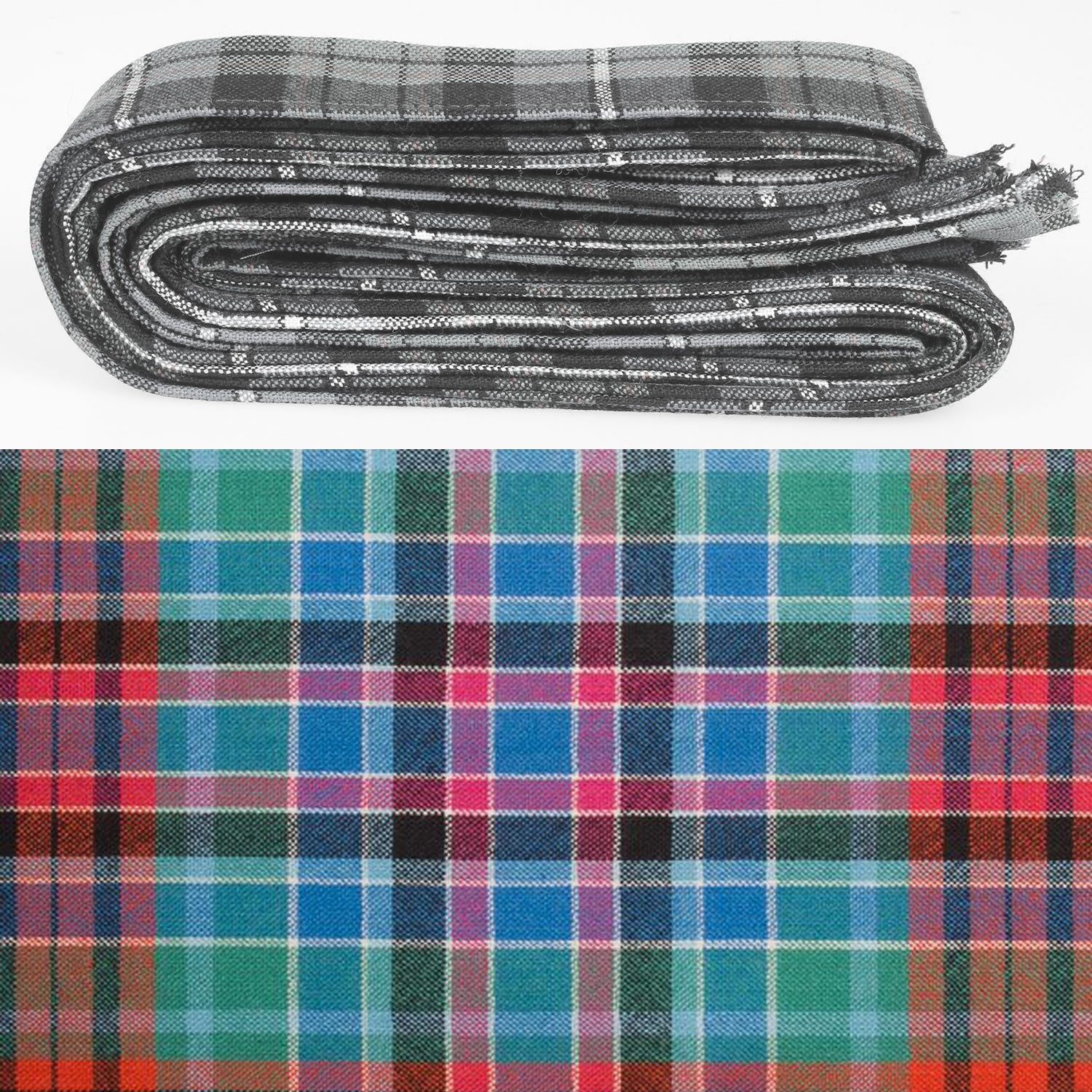 Wool Strip Ribbon in Gordon Red Ancient Tartan - 5 Strips, Choose your