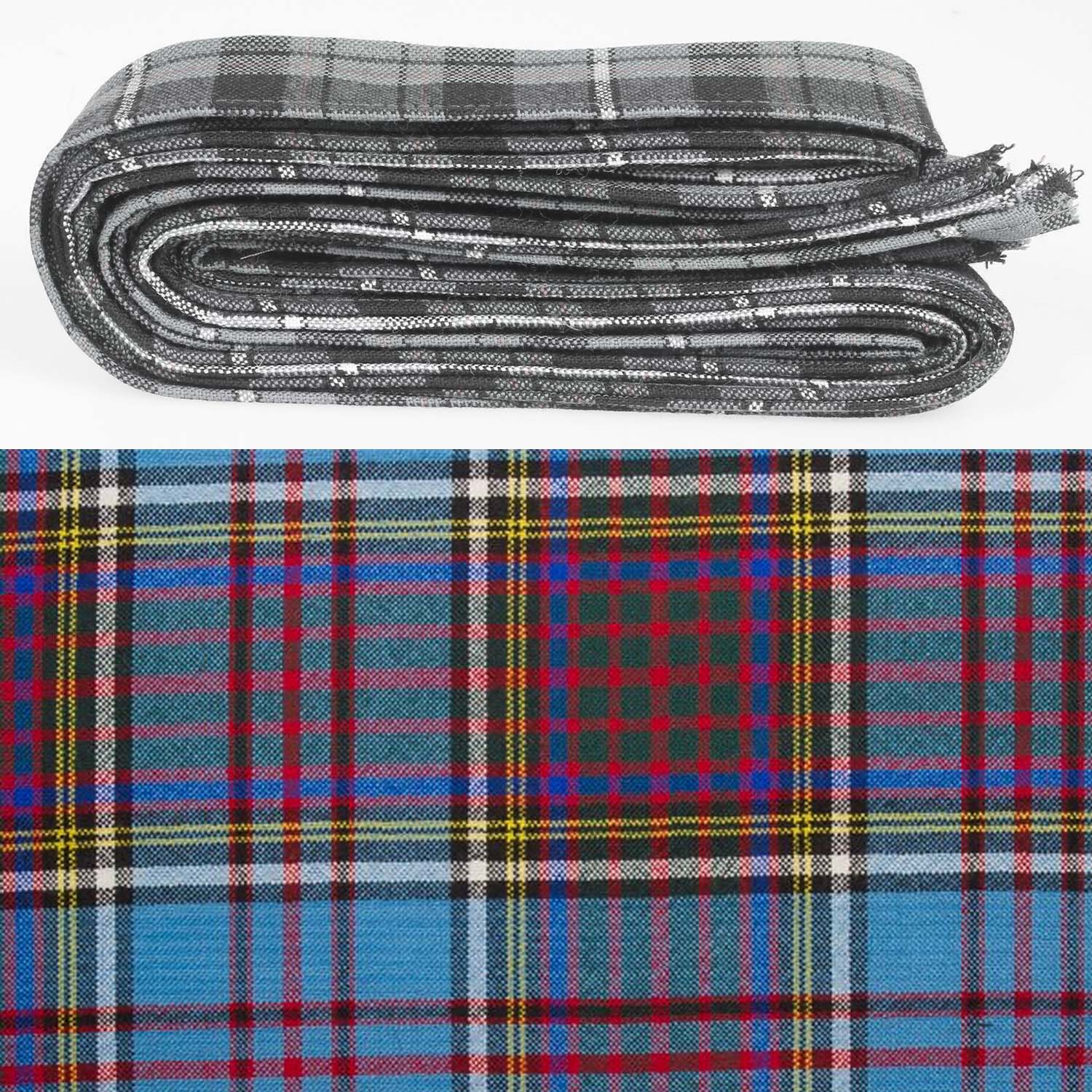 Wool Strip Ribbon in Anderson Modern Tartan - 5 Strips, Choose your Wi