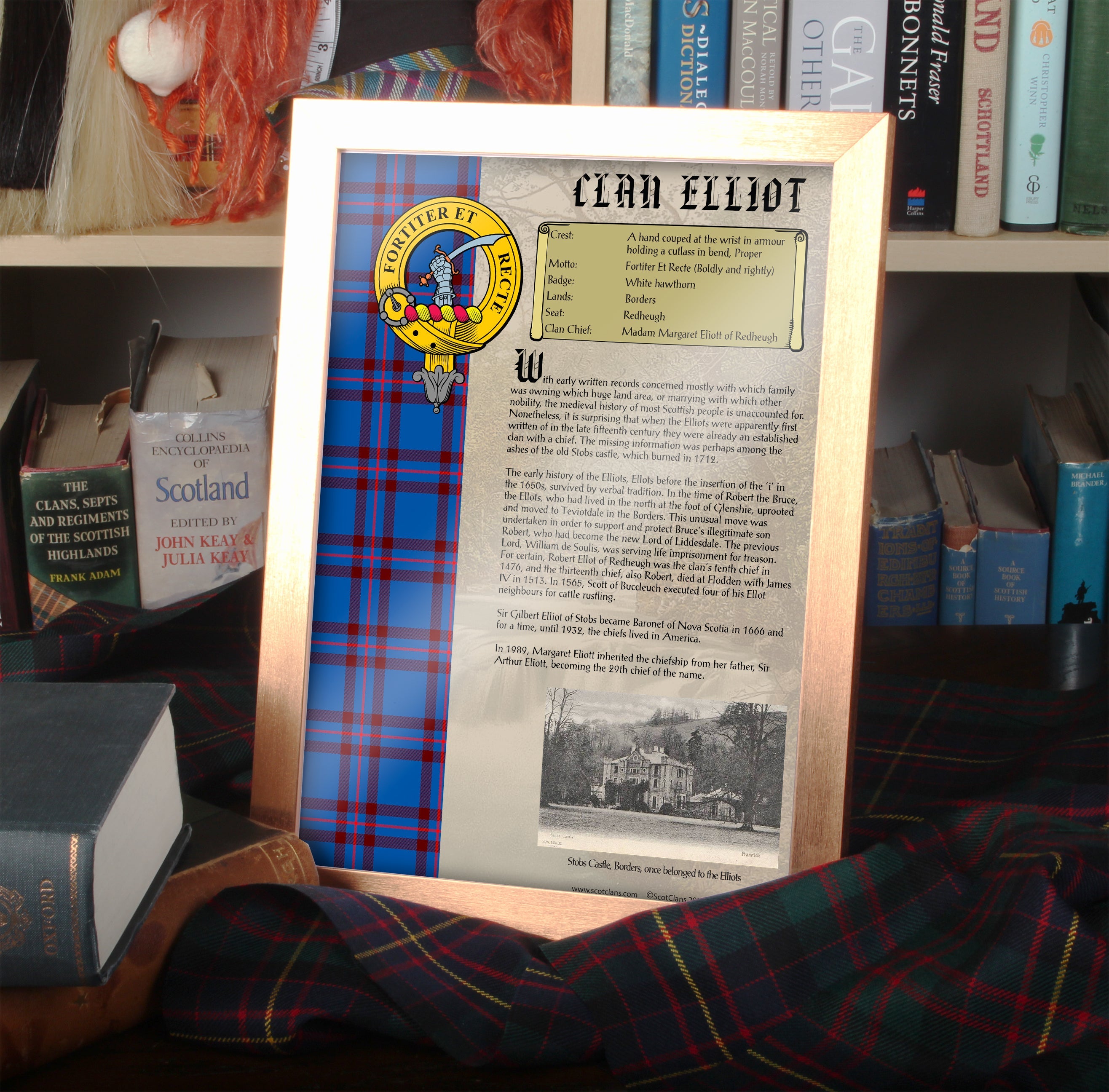 Elliot Clan History Print - Choose Framed or Unframed