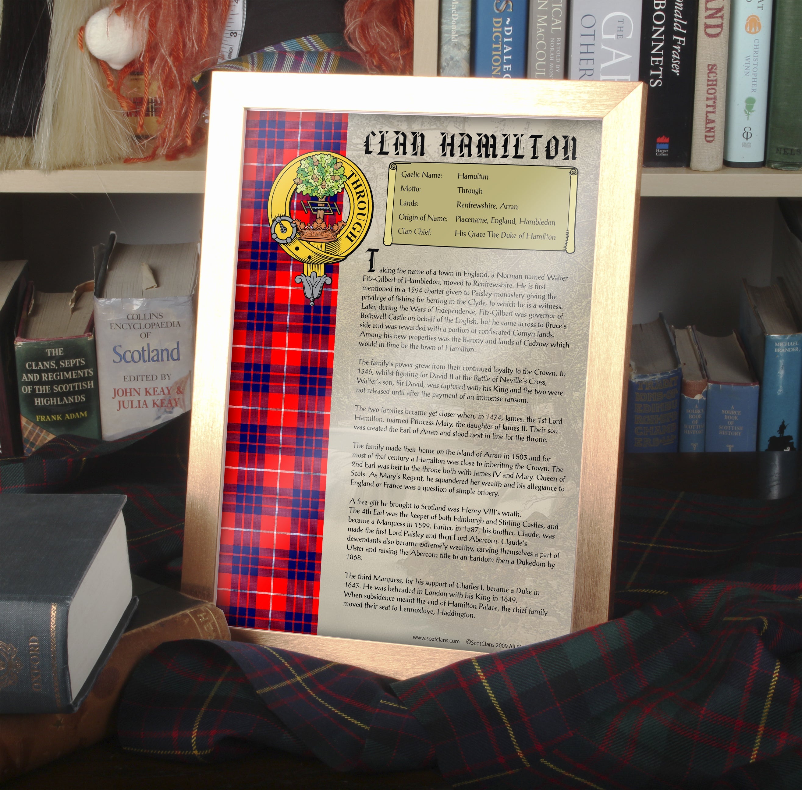Hamilton Clan History Print