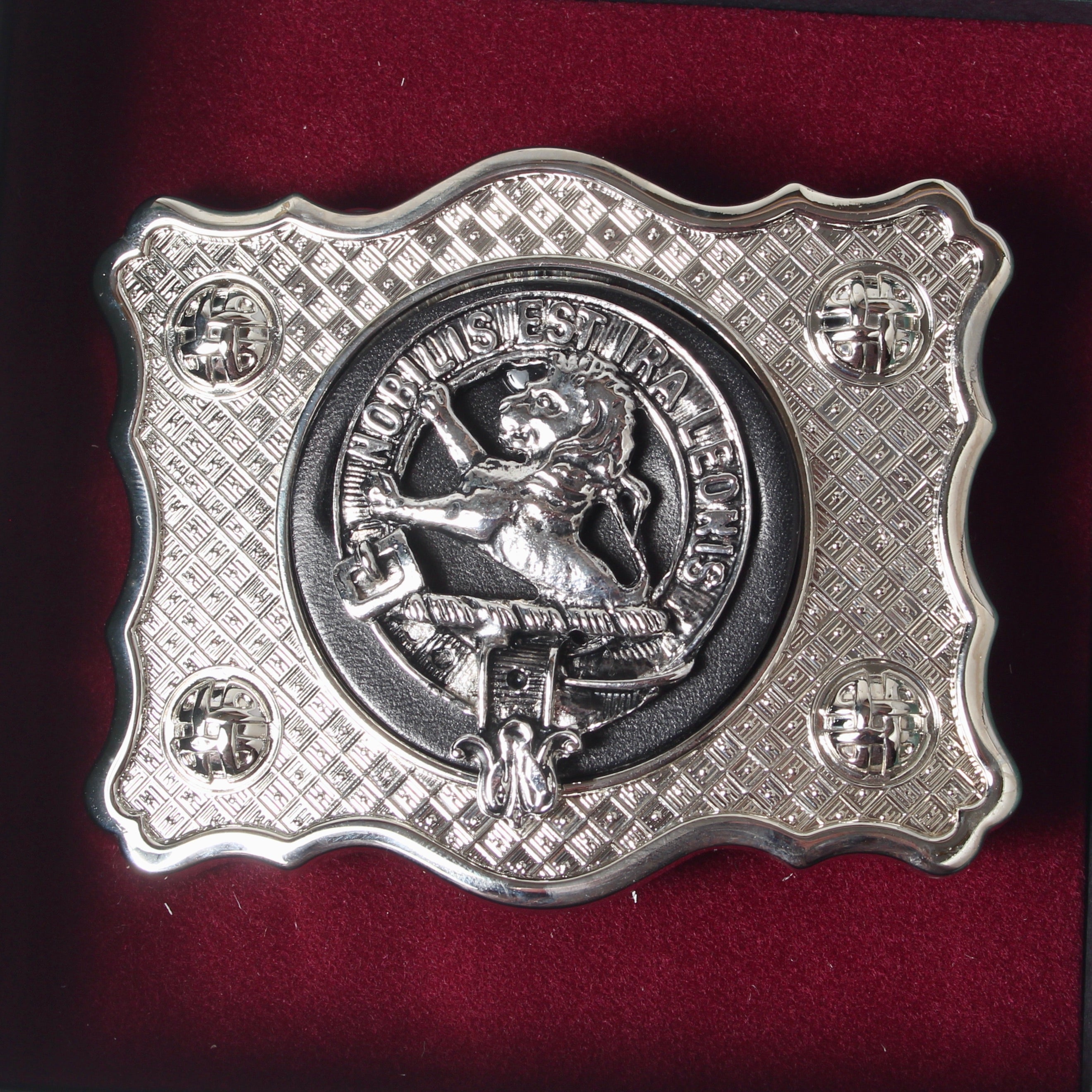 Stuart of Bute Pewter Clan Crest Buckle For Kilt Belts