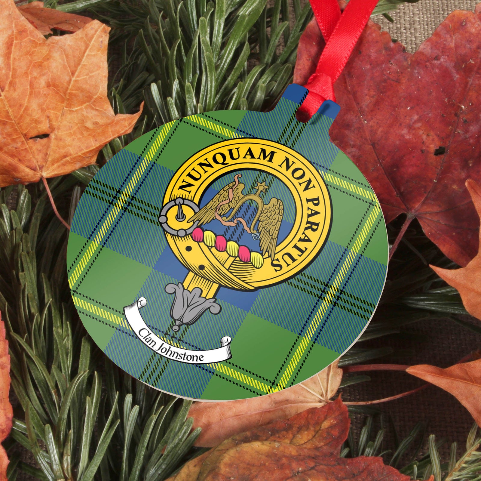 Johnstone Clan Crest Tartan Ornament