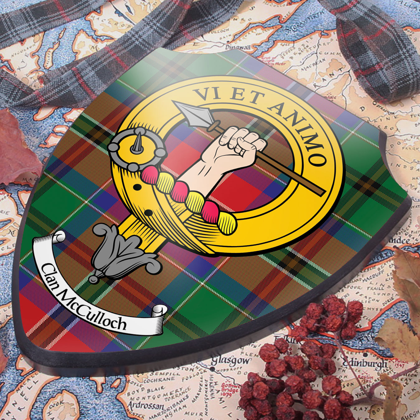 Custom McCulloch Clan Crest Wall Plaque